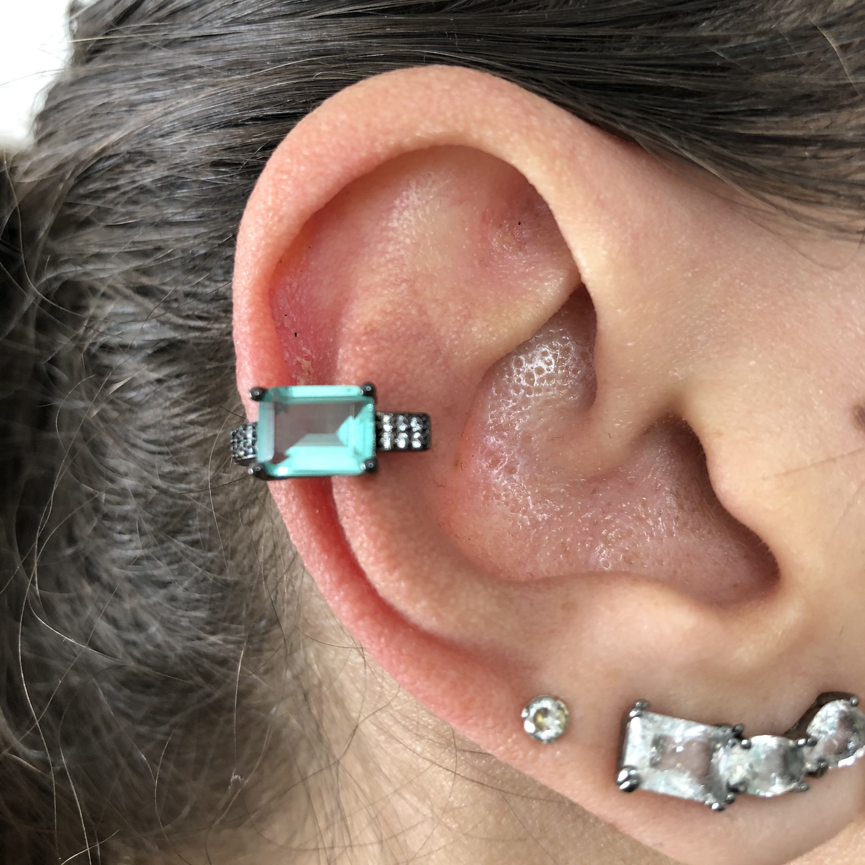 Piercing Falso com Cristal Paraíba Parise Joias